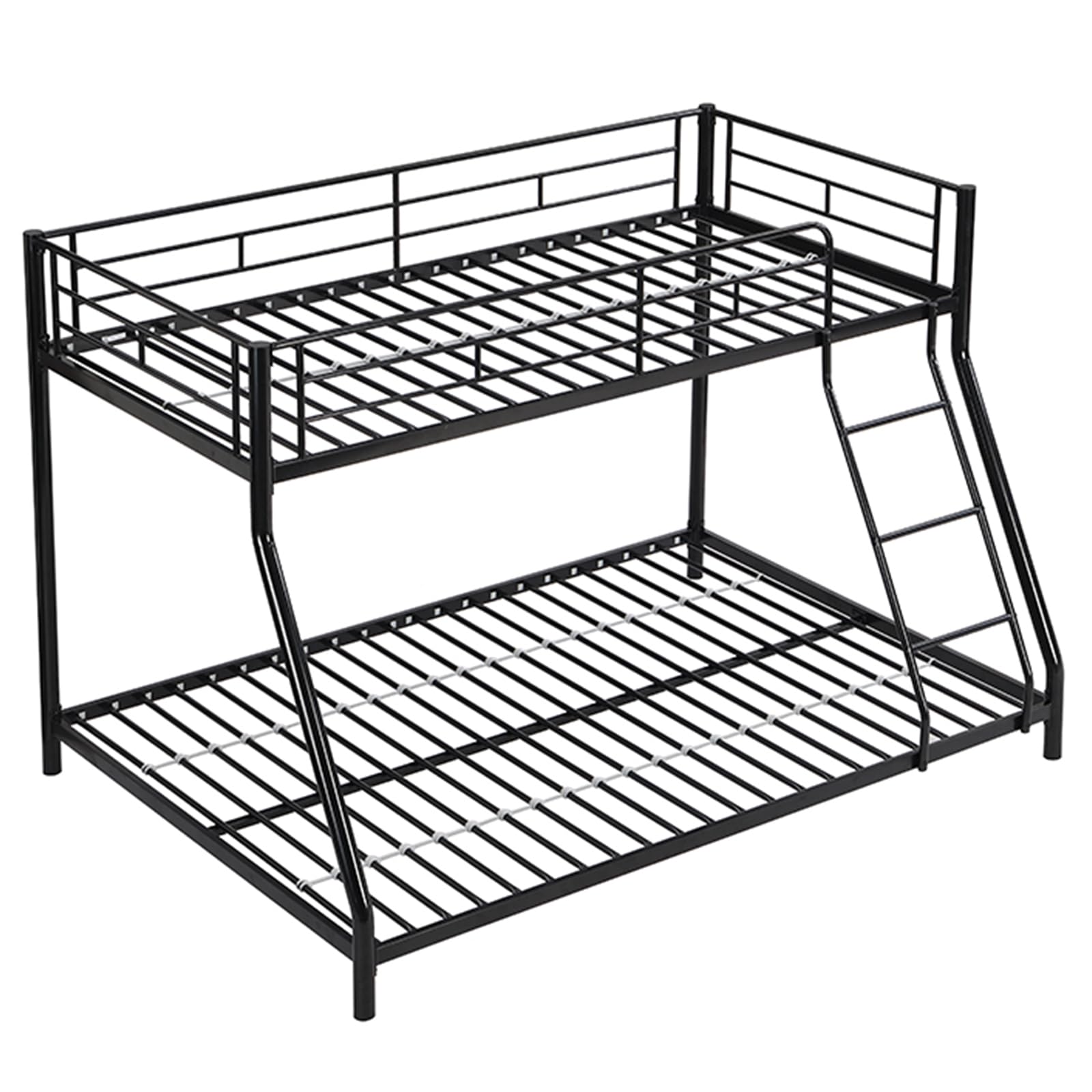 Neylory Metal Bunk Bed Twin Over Full Heavy Duty Bunk Beds with Guardrails and Built-in Ladders Industrial Steel Bunkbed Frame for Boy Girl Kid Teens(Full over Twin)