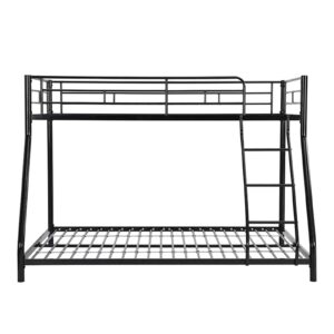 Neylory Metal Bunk Bed Twin Over Full Heavy Duty Bunk Beds with Guardrails and Built-in Ladders Industrial Steel Bunkbed Frame for Boy Girl Kid Teens(Full over Twin)