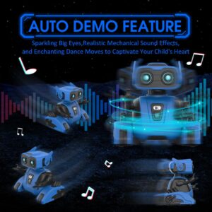 Remote Control Robots for Kids - With LED Eyes, Dance Moves, Music, Flexible Head & Arms - Christmas Gift for Ages 3+