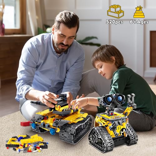 INSOON Robot Toys for Kids Building Set, 520 PCS App & Remote Control Robotics Kit 5-in-1 RC Wall Robot/Engineer Robot/Dinosaur Building STEM Toys Gift for Kids 6 7 8 9 10 11 12+ Years Old Boys Girls