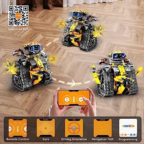 INSOON Robot Toys for Kids Building Set, 520 PCS App & Remote Control Robotics Kit 5-in-1 RC Wall Robot/Engineer Robot/Dinosaur Building STEM Toys Gift for Kids 6 7 8 9 10 11 12+ Years Old Boys Girls