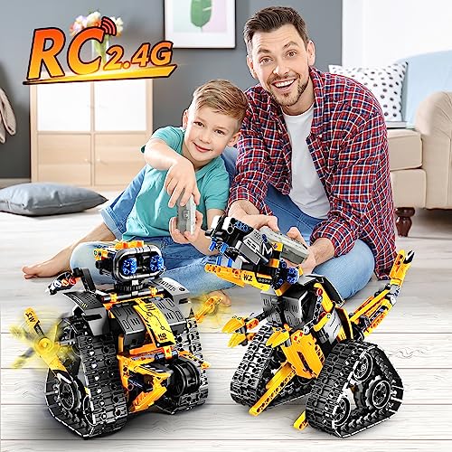 INSOON Robot Toys for Kids Building Set, 520 PCS App & Remote Control Robotics Kit 5-in-1 RC Wall Robot/Engineer Robot/Dinosaur Building STEM Toys Gift for Kids 6 7 8 9 10 11 12+ Years Old Boys Girls