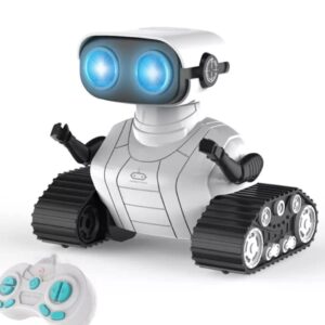 BOPTU Robot Toys, Rechargeable Robot Toy with Remote Control, Music, LED Eyes, Dance Moves, Flexible Head and Arms, Smart Sensing for Kids Boys Girls