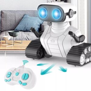 BOPTU Robot Toys, Rechargeable Robot Toy with Remote Control, Music, LED Eyes, Dance Moves, Flexible Head and Arms, Smart Sensing for Kids Boys Girls