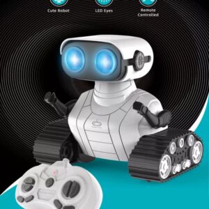 BOPTU Robot Toys, Rechargeable Robot Toy with Remote Control, Music, LED Eyes, Dance Moves, Flexible Head and Arms, Smart Sensing for Kids Boys Girls