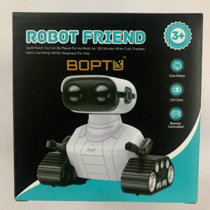 BOPTU Robot Toys, Rechargeable Robot Toy with Remote Control, Music, LED Eyes, Dance Moves, Flexible Head and Arms, Smart Sensing for Kids Boys Girls