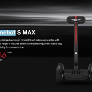 Segway Ninebot S-Max Smart Self-Balancing Electric Scooter, Dual 432W Motor, Max 23.6 Miles Range & 12.4MPH, Hoverboard with LED Light, Compatible with Gokart kit, Large