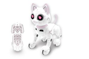 lexibook - power kitty® - remote control robot cat, programmable smart robot, light, sound, white/pink - kitty01