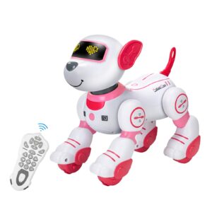 zreswap remote control robot dog toy: programmable robotic puppy for kids smart interactive robot pet dog dancing singing stunt animal toy for toddler toys 3-8 year gift