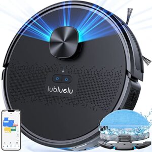 lubluelu robot vacuum and mop combo 4000pa, lidar navigation, 3 in 1 robotic vacuum cleaner with laser, 5 smart mapping,10 no-go zones, app/alexa control, vacuum robot for pet hair, carpet, hard floor