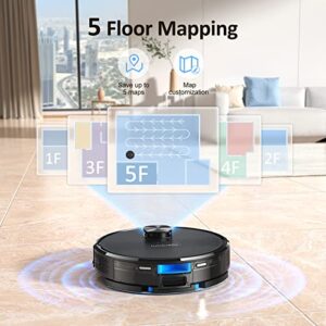 Lubluelu Robot Vacuum and Mop Combo 4000Pa, LiDAR Navigation, 3 in 1 Robotic Vacuum Cleaner with Laser, 5 Smart Mapping,10 No-go Zones, App/Alexa Control, Vacuum Robot for Pet Hair, Carpet, Hard Floor