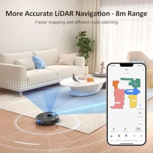 Lubluelu Robot Vacuum and Mop Combo 4000Pa, LiDAR Navigation, 3 in 1 Robotic Vacuum Cleaner with Laser, 5 Smart Mapping,10 No-go Zones, App/Alexa Control, Vacuum Robot for Pet Hair, Carpet, Hard Floor