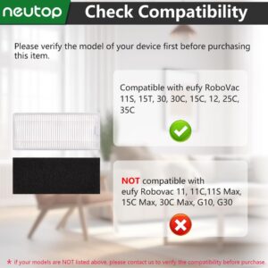 Neutop Replacement Filters Compatible with eufy RoboVac 11S, 15T, 30, 30C, 15C, 12, 25C, 35C, Robot Vacuums Parts Accessories, 9-Pack