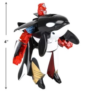 Rhode Island Novelty Safari Discovery Expedition Transforming Orca Whale to Robot Toy, 4 inch Action Figure, Great Gift for Boys and Girls