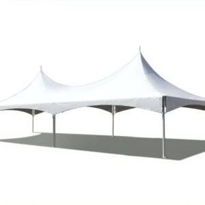 TentandTable 20' Foot x 40' Foot Twin Tube West Coast Frame Style Party Tent - White Canopy - 2.5" Inch Aluminum Frame - Canopies for Banquets, Weddings, Graduations, and Events