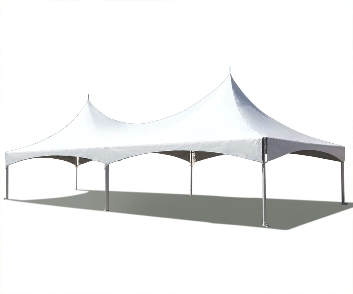 TentandTable 20' Foot x 40' Foot Twin Tube West Coast Frame Style Party Tent - White Canopy - 2.5" Inch Aluminum Frame - Canopies for Banquets, Weddings, Graduations, and Events