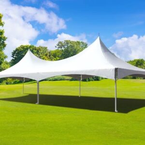 TentandTable 20' Foot x 40' Foot Twin Tube West Coast Frame Style Party Tent - White Canopy - 2.5" Inch Aluminum Frame - Canopies for Banquets, Weddings, Graduations, and Events