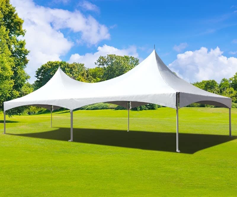 TentandTable 20' Foot x 40' Foot Twin Tube West Coast Frame Style Party Tent - White Canopy - 2.5" Inch Aluminum Frame - Canopies for Banquets, Weddings, Graduations, and Events