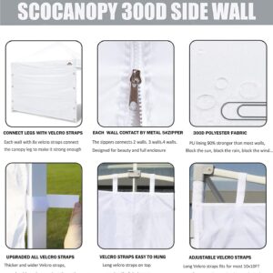 SCOCANOPY SideWall for 10x10 Canopy Frame, 3 Pack SunWall Only, Navy Blue