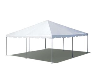 tentandtable 20' x 20' west coast frame canopy tent, white two-piece top, indoor/outdoor, 33-80 person, for parties and vendor events, heavy duty, waterproof vinyl tents, commercial, residential use