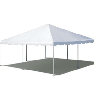 TentandTable 20' x 20' West Coast Frame Canopy Tent, White Two-Piece Top, Indoor/Outdoor, 33-80 Person, for Parties and Vendor Events, Heavy Duty, Waterproof Vinyl Tents, Commercial, Residential Use