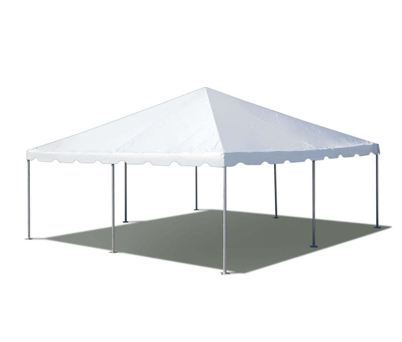 TentandTable 20' x 20' West Coast Frame Canopy Tent, White Two-Piece Top, Indoor/Outdoor, 33-80 Person, for Parties and Vendor Events, Heavy Duty, Waterproof Vinyl Tents, Commercial, Residential Use