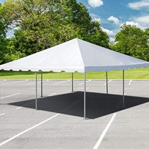 TentandTable 20' x 20' West Coast Frame Canopy Tent, White Two-Piece Top, Indoor/Outdoor, 33-80 Person, for Parties and Vendor Events, Heavy Duty, Waterproof Vinyl Tents, Commercial, Residential Use