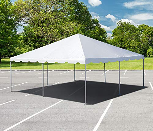 TentandTable 20' x 20' West Coast Frame Canopy Tent, White Two-Piece Top, Indoor/Outdoor, 33-80 Person, for Parties and Vendor Events, Heavy Duty, Waterproof Vinyl Tents, Commercial, Residential Use