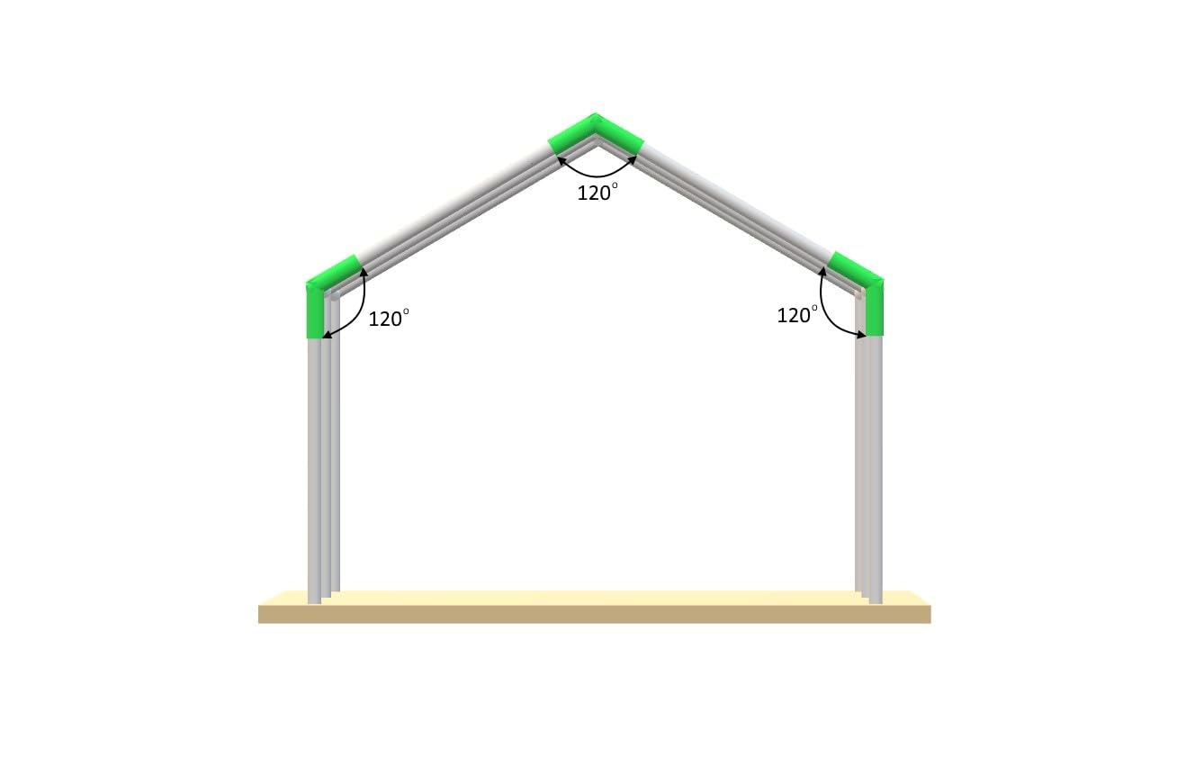 G GOODSZONE Canopy Fittings Kit Carport Frame Connectors Set Heavy Duty 1-3/8 Inch ID Galvanized Steel for 6, 8,10 Legs, without Poles (10 Legs)