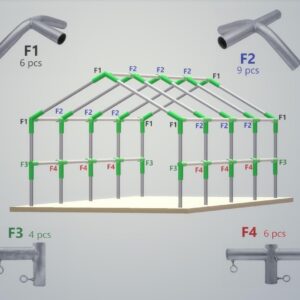 G GOODSZONE Canopy Fittings Kit Carport Frame Connectors Set Heavy Duty 1-3/8 Inch ID Galvanized Steel for 6, 8,10 Legs, without Poles (10 Legs)