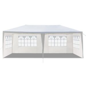 kcelarec 10' x 20' outdoor wedding party tent camping shelter gazebo canopy with removable sidewalls easy set gazebo bbq pavilion canopy cater events (style 2-with 4 sidewalls)