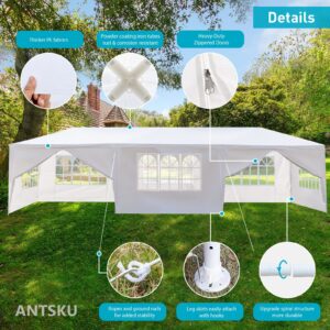 10'x30' Outdoor Canopy Tent for Parties, Large Party Tent with 8 Removable Sidewalls & Transparent Windows, White Wedding Tent, Outside Gazebo Event Tent for Garden, Backyard, Patio