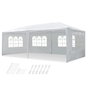 yescom 10'x20' white outdoor wedding party patio enclosed canopy tent w/removable side wall canopy sun shelter