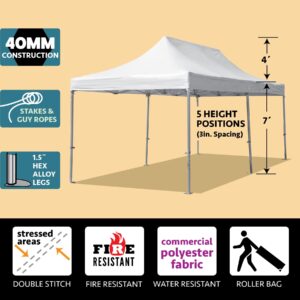 10-Foot by 20-Foot Speedy Tent | White | Quick Easy Up | 40 MM Thick Aluminum Frame | Water Resistant Tent Top | Instant Shelter for Weddings, Parties, and Events