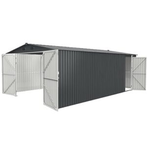 jaxenor outdoor storage shed 20x13 ft, sheds & outdoor storage clearance - metal garage shed for car, truck, bike, lawnmower - backyard tool house building with 2 doors and 4 vents