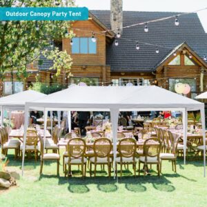 10'x20' Outdoor Party Tent, Large Wedding Birthday Tents for Parties, White Canopy Tent with 4 Removable Sidewalls & Transparent Windows, Outside Gazebo Event Tent for Garden, Patio and Backyard