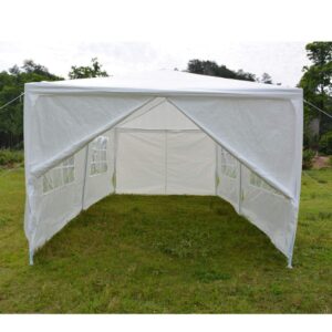 oxiqmart 10x20' outdoor canopy party wedding tent gazebo pavilion w/4 side wall-2 doors