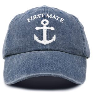 dalix first mate hat sailing baseball cap sailor gift men women blue vintage