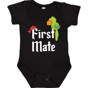 inktastic first mate pirate with parrot and bandanna baby bodysuit 6 months 0040 black 2c4bf