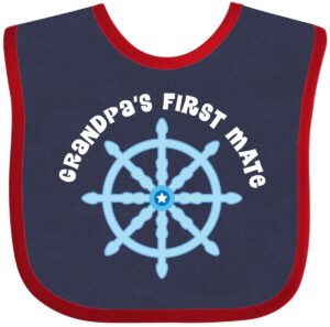 inktastic grandpas first mate sailing nautical boys baby bib navy and red 28c9b