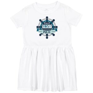 inktastic papa's first mate toddler dress 3t white 3ffe9