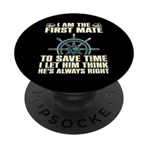 cool first mate for men women kids boating captain boat dock popsockets swappable popgrip