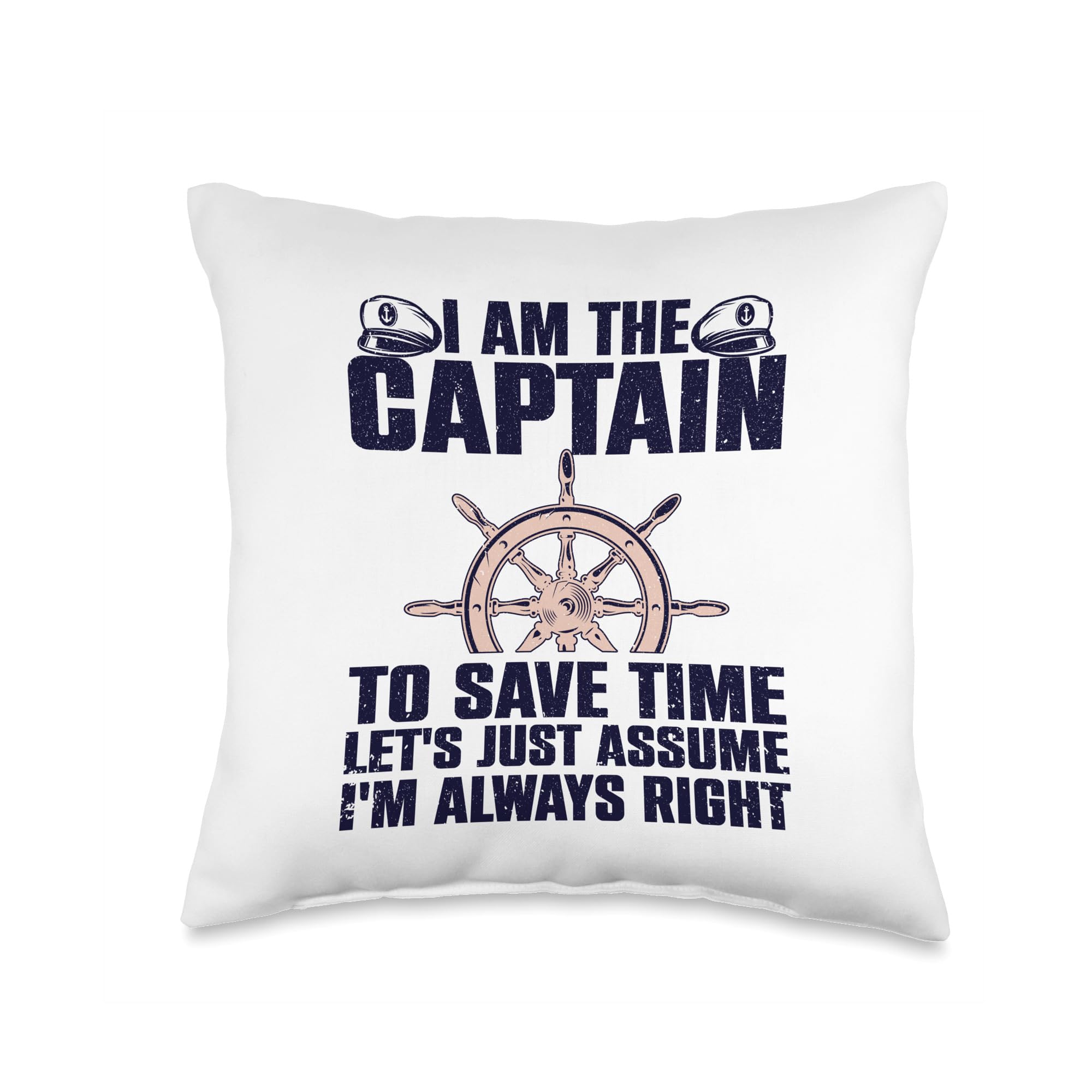 Boat Captain Gift First Mate Accessories & Stuff Cool Captain for Men Women Pontoon Boat Owner Throw Pillow, 16x16, Multicolor