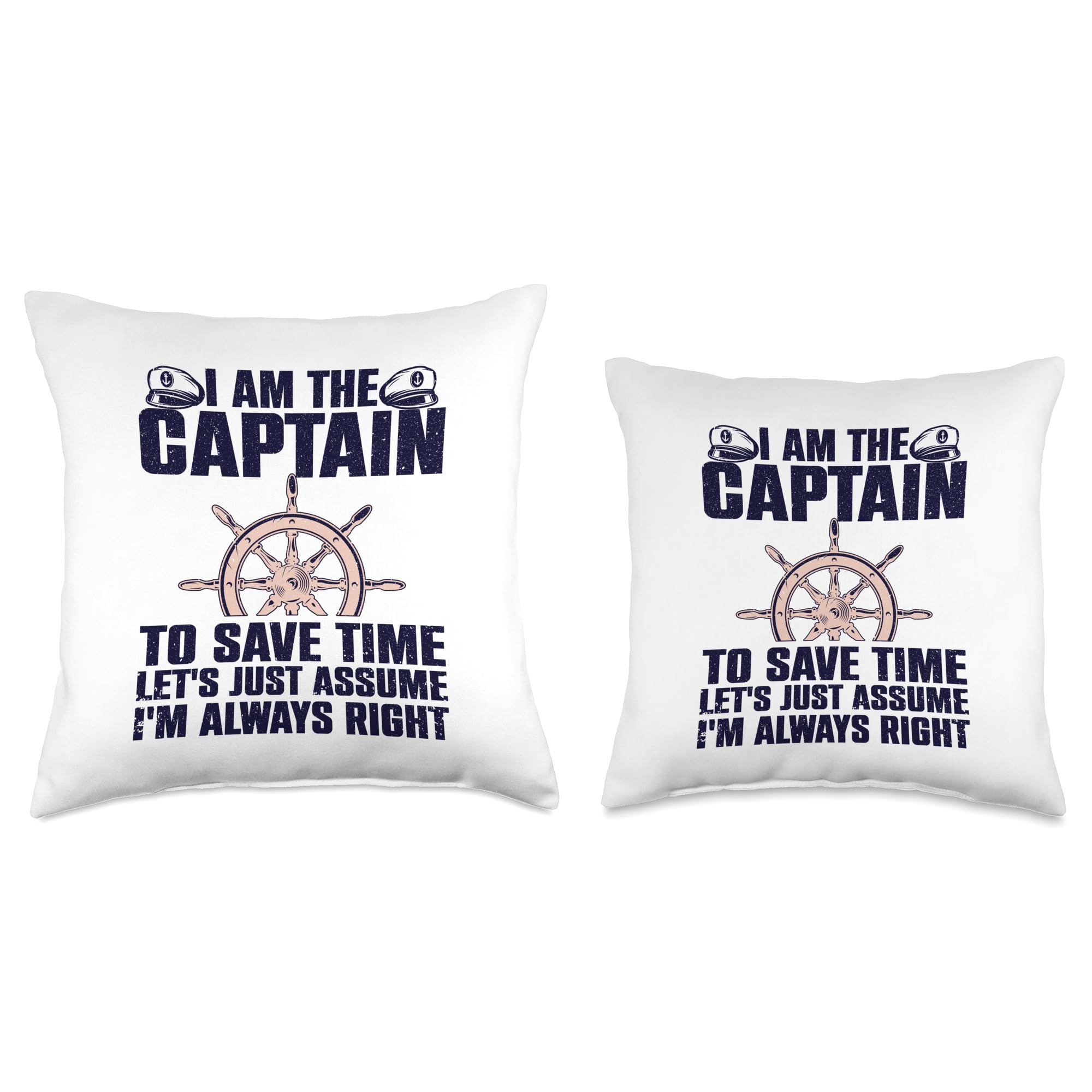 Boat Captain Gift First Mate Accessories & Stuff Cool Captain for Men Women Pontoon Boat Owner Throw Pillow, 16x16, Multicolor