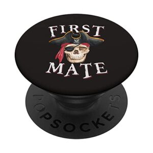 first mate pirate hat skull nautical sailing popsockets swappable popgrip