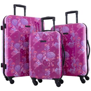 travelers club bella caronia 20" carry-on voguish luggage, style flora, 3 piece set