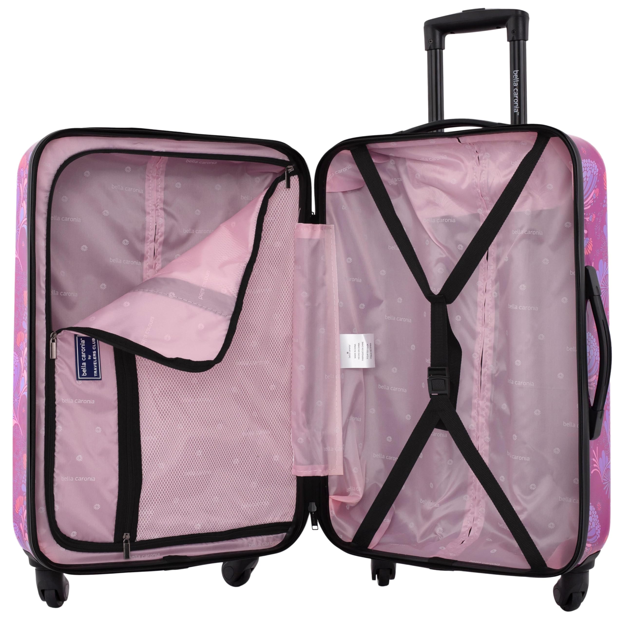 Travelers Club Bella Caronia 20" Carry-On Voguish Luggage, Style Flora, 3 Piece Set