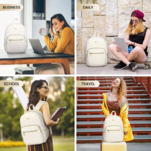 LOVEVOOK Backpack Purse for Women, Waterproof Mini Backpack, Lightweight Small Backpack for Women, 2pcs Sets, Beige