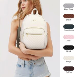 LOVEVOOK Backpack Purse for Women, Waterproof Mini Backpack, Lightweight Small Backpack for Women, 2pcs Sets, Beige