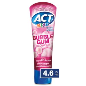 act kids anticavity fluoride toothpaste 4.6 oz. bubble gum blowout